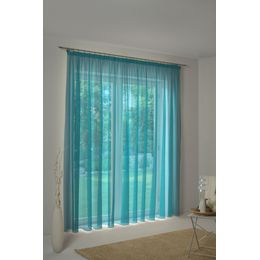 Vorhang WIRTH "LORCA" Gr. 1, blau (türkis), B:132cm H:150cm, Obermaterial: 66% Polyester, 34% Baumwolle, Gardinen