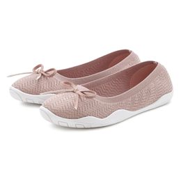 Sneaker Ballerinas Lascana, Damen, Gr. 36, rosa (rosé), Obermaterial: 100% Textilmaterial. Decksohle: 100% Textilmaterial. Laufsohle: 100% Synthetik, unifarben, Schuhe, Slipper, Halbschuh, ultraleicht zum Reinschlüpfen VEGAN