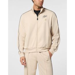 Yoga-Sweatjacke Plein Sport "Jogging-Jacke", Herren, Gr. L, 06, beige, Obermaterial: 92% Polyester, 8% Elasthan, Sweatjacken