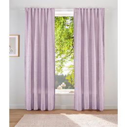 Vorhang "LESKA" Gr. 3, rosa, B:132cm H:225cm, Jacquard, Polyacryl, Polyester, LeGer Home by Lena Gercke, Gardinen, blickdicht, glatt, gewebt, monochrom, verschiedene Größen