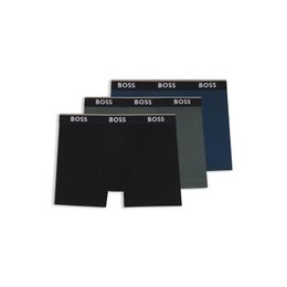 Boxershorts BOSS "BoxerBr 3P Power", Herren, Gr. M, open miscellaneous 969, Jersey, Obermaterial: 95% Baumwolle, 5% Elasthan, eng, Unterhosen