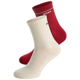 Socken BOSS "2P QS Iconic CC W", Damen, Gr. 35-38, dunkelrot 601, Baumwollmischung, elastisch, Socken, mit BOSS-Logoschriftzug
