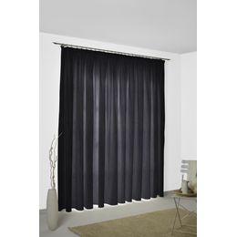 Vorhang WIRTH "Lahnstein" Gr. 1, schwarz, B:132cm H:145cm, Polyester, Gardinen