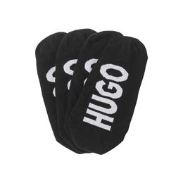 Sneakersocken HUGO UNDERWEAR "2P INVISIBLE W", Damen, Gr. 37-38, schwarz (schwarz 001), Baumwollmischung, kontrastfarbene Details, unifarben, elastisch, Socken Sneakersocken, mit HUGO Logoschriftzug unter der Sohle
