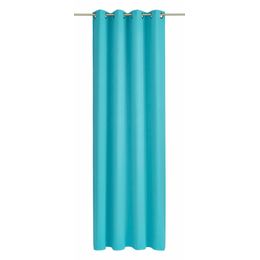 Vorhang WIRTH "Dim out" Gr. 1, blau (türkis), B:145cm H:150cm, Polyester, Gardinen