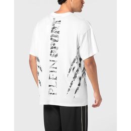 T-Shirt Plein Sport "T-Shirt Rundhalsausschnitt", Herren, Gr. M, weiß (01, weiß), Obermaterial: 100% Baumwolle, Shirts