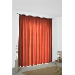 Vorhang WIRTH "Bachfeld" Gr. 1, braun (rost), B:132cm H:145cm, Jacquard, Polyacryl, Gardinen