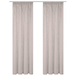 Gardine HEINE HOME Gr. 2, grau (taupe), B:140cm H:225cm, Polyester, Gardinen