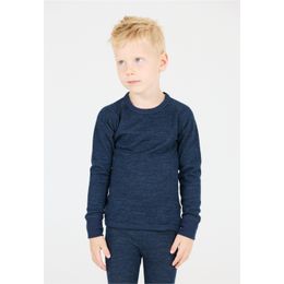 Funktionsshirt ZIGZAG "Funktionswäsche-Set Pattani", Kinder, Gr. 110, blau, 45% Wolle, 45% Polyester, 10% Elasthan, unifarben, normal, Rundhals, Shirts, mit hohem Merinowolle-Anteil