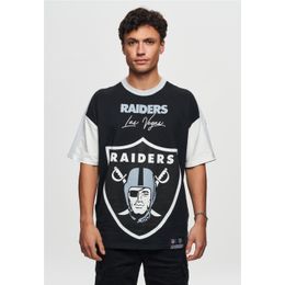 T-Shirt Recovered "NFL Raiders Las Vegas Cut and Sew Oversized", Herren, Gr. M, schwarz, 100% Baumwolle, bedruckt, normal, Rundhals, Shirts, für alle Las Vegas Raiders-Fans