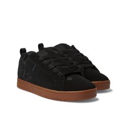 Sneaker DC Shoes "Court Graffik", Damen, Gr. 9,5(42,5), schwarz, Obermaterial: Leder (Kuh) / Futter: Textil / Au&szlig;ensohle: Gummi, Schuhe Sneaker