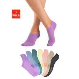 active by Lascana LASCANA ACTIVE Damen Sneakersocken, Gr. 351x peach, 1x flieder, 1x hell blau, 1x mint, 1x gelb, 1x silber, 1x beige, Materialmix, unifarben, Socken,