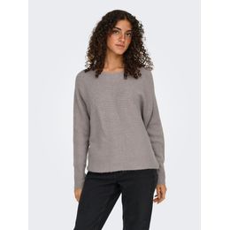 Strickpullover Only "ONLDANIELLA L/S PULLOVER KNT NOOS", Damen, Gr. L, satellite detail:melange, Strick, Obermaterial: 77% Polyacryl, 19% Polyester, 4% Elasthan, meliert, regular fit normal, Rundhals, Fledermausärmel Rippstrickbündchen, Pullover