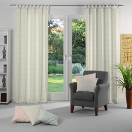 Vorhang WIRTH "Telfort" Gr. 2, grau, B:132cm H:175cm, Jacquard, Baumwolle, Polyester, Gardinen