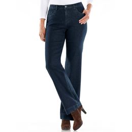 Bequeme Jeans Classic Basics, Damen, Gr. 44, Normalgrößen, blau (dunkelblau), 81% Baumwolle, 17% Polyester, 2% Elasthan, unifarben, lang, Jeans