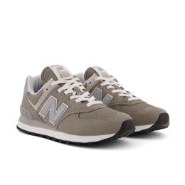 Sneaker New Balance "WL574 Core", Damen, Gr. 37,5, grau (dunkelgrau, grau, wei&szlig;), Leder, Textil, Schuhe Sneaker