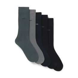 Socken BOSS "5P Uni Color CC", Damen, Gr. 43-46, open miscellaneou 969, Baumwollmischung, elastisch, Socken, in klassischer Unifarbe