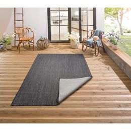 Teppich my home "Rhodos, In-und Outdoor geeignet" Gr. 1, schwarz, B:60cm H:3mm L:90cm, Kunstfaser, Teppiche, Sisal-Optik, Wetterfest & UV-beständig, Wohnzimmer, Balkon, Camping