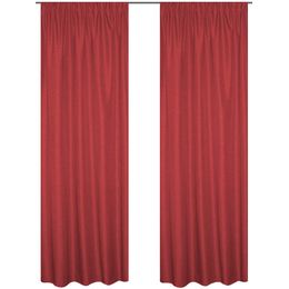 Vorhang HEINE HOME Gr. 1, rot (bordeaux), B:135cm H:145cm, Polyester, Gardinen