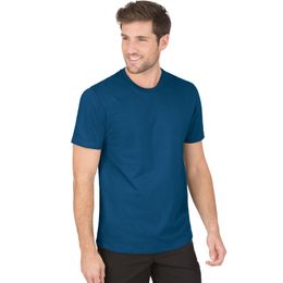 T-Shirt TRIGEMA "TRIGEMA T-Shirt aus 100% Biobaumwolle", Herren, Gr. 3XL, blau (saphir, c2c), 100% Baumwolle (Bio-Baumwolle kbA), Basic, Shirts