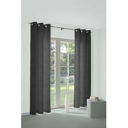 Vorhang WIRTH "Niederau" Gr. 3, schwarz, B:132cm H:225cm, Jacquard, Polyacryl, Polyester, Gardinen