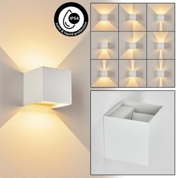 hofstein Tamarin Au&szlig;enwandleuchte LED Wei&szlig;, 2-flammig