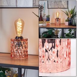 hofstein Sonhim Tischleuchte Glas 11 cm Rosa, Schwarz, 1-flammig