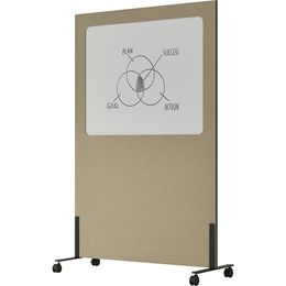 SMIT VISUAL Whiteboard Silva, mobil, Stahl emailliert / PET-Filz, beige