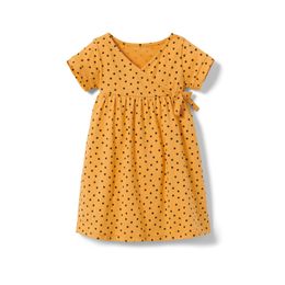 Tchibo - Kinder-Jerseykleid - Mädchen - Gr. 98/104 - schwarz/gepunktet