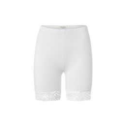 Tchibo - Radlershorts mit Spitzenborte - Damen - Gr. M - weiß