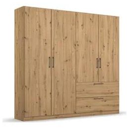Drehtürenschrank INOSIGN BY RAUCH "Kleiderschrank Schrank Garderobe Wäscheschrank CHALLENGER", braun (eiche artisan), B:181cm H:197cm T:54cm, Holzwerkstoff, Schränke, mit Spiegeltüren und geräumigen Schubladen MADE IN GERMANY