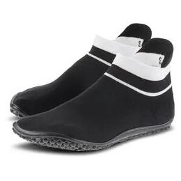 Barfußschuh Leguano "SNEAKER", Damen, Gr. XL (44/45), schwarz-weiß (schwarz, weiß), Textil, Sportlich, Schuhe Sockboots Barfußschuh Socksneaker Schlupfboots, Bequemschuh, Komfortschuh für Maschinenwäsche geeignet