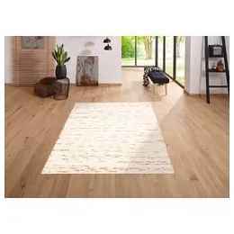 Wollteppich my home "David" Gr. 31, beige (natur), B:90cm H:16mm L:160cm, Wolle, Teppiche, reine Wolle, handgewebt, weiche Haptik
