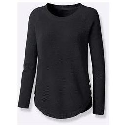 Rundhalspullover Casual Looks "Pullover", Damen, Gr. 38, schwarz, 50% Baumwolle, 50% Polyacryl, unifarben, Pullover