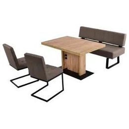 K+w Komfort & Wohnen Polsterbank K+W KOMFORT & WOHNEN "Spider II", braun (coffee 78, schwarz), B:160cm H:88cm T:67cm, Sitzbänke, Sitzsteppung, bequem durch Sandwichbauweise, Metallkufe in schwarz