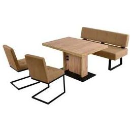 K+w Komfort & Wohnen Polsterbank K+W KOMFORT & WOHNEN "Spider II", braun (cognac 71, schwarz), B:160cm H:88cm T:67cm, Sitzbänke, Sitzsteppung, bequem durch Sandwichbauweise, Metallkufe in schwarz
