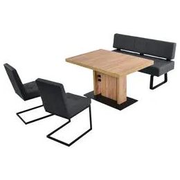 K+w Komfort & Wohnen Polsterbank K+W KOMFORT & WOHNEN "Spider II", schwarz (schwarz 81, schwarz), B:160cm H:88cm T:67cm, Sitzbänke, Sitzsteppung, bequem durch Sandwichbauweise, Metallkufe in schwarz