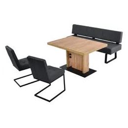K+w Komfort & Wohnen Polsterbank K+W KOMFORT & WOHNEN "Spider II", schwarz (schwarz 81, schwarz), B:192cm H:88cm T:67cm, Sitzbänke, Sitzsteppung, bequem durch Sandwichbauweise, Metallkufe in schwarz