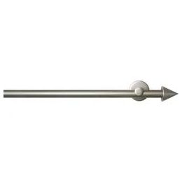 Gardinenstange Garesa "SEFRA", grau (nickelfarben), L:400cm Ø:16mm, Aluminium, Gardinenstangen, Vorhanggarnitur,Innenlaufgarnitur, verlängerbar, Endknopf Spitze