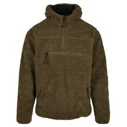 Anorak BRANDIT "Brandit Herren Teddyfleece Worker Pullover", Herren, Gr. XL, grün (olive), 100% Polyester, unifarben, Casual, normal, ohne Ausschnitt, Jacken