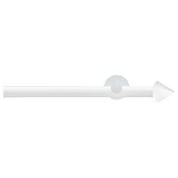 Gardinenstange Garesa "WHITE", weiß, L:350cm Ø:20mm, Eisen, Gardinenstangen, Vorhanggarnitur, Innenlauf, verlängerbar, Wandmontage, Endknopf Spitze