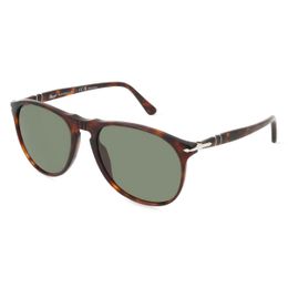 Persol 0PO9649S | Herren-Sonnenbrille | Fassung: Vollrand, Pilot, Acetat, Havanna | Glasfarbe: Gr&uuml;n