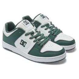 Sneaker DC Shoes "Manteca", Gr. 10 (43), grün (weiß, schwarz olive), Obermaterial: Leder (Kuh) / Futter: Textil / Außensohle: Gummi, Schuhe