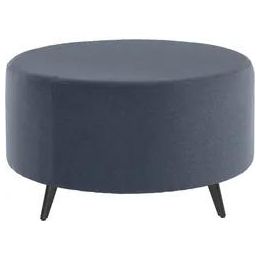 Polsterhocker Andas "Hulby", blau (dunkelblau), B:80 H:47 T:80, 100% Polyester, Hocker, passend zur "Hulby"-Recamiere