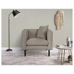 Sessel Home Affaire "Lillibeth Cocktailsessel, Loungesessel, Maße B/T/H: 90/74/83 cm", braun (schlamm), B:90cm H:83cm T:74cm, 100% Polyester, Sessel, Einzelsessel, Zierkissen als Wendekissen 45x45 cm, in Samtoptik oder Cord