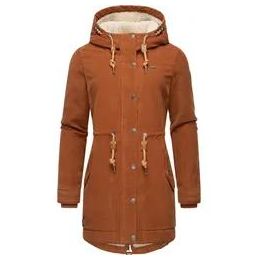 Winterjacke Ragwear "Canny Corduroy", Damen, Gr. XXXL(46), braun, Oberstoff: 100% Baumwolle, Futter: 100% Polyester, Wattierung: 100% Polyester, Casual, figurumspielend Po-bedeckend, verstellbar Rippstrickbündchen mit Druckknöpfen,verstellbar, Jacken, stylischer Damen Cordmantel mit Kapuze