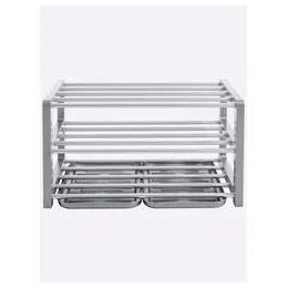 Schuhregal Heine HOME, silber (silberfarben), B:60cm H:33cm T:32cm, Kunststoff, Regale