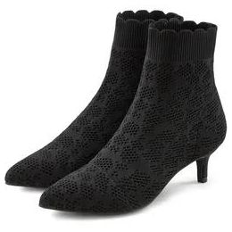 Ankleboots Lascana "Sock Boot", Damen, Gr. 42, schwarz, Obermaterial: 100% Textilmaterial. Futter: 100% Textilmaterial. Decksohle: 100% Textilmaterial. Laufsohle: 100% Synthetik, unifarben, Schuhe Sockboots Stiefelette Schlupfboots, High Heel Stiefelette, Stiefel, kleiner Absatz & elastischer Spitze