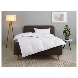Daunenbettdecke + Kopfkissen Home Affaire "Litrone Bettdecke 135x200 cm, 155 x220 cm", weiß, B/L: 155cm x 220cm Anzahl Teile 1, B/L: 40cm x 80cm Anzahl Teile 1, Bezug: Baumwolle Füllung: Gänsedaune/-feder, extrawarm, Bettdecken Bezug: 100% Baumwolle. Kopfkissen Bezug: 100% Baumwolle. Bettdecken Füllung: 100% Gänsedaunen. Kopfkissen Füllung: 70% Gänsefeder, 30% Gänsedaunen, Bettwaren-Sets, Set mit 