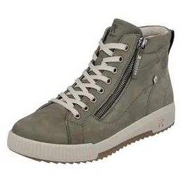 Schnürboots Rieker SPORT, Damen, Gr. 40, grün (khaki), Leder, Sportlich, Schuhe, Stiefelette, High Top Sneaker, Freizeitboots mit Reißverschluss, Topseller